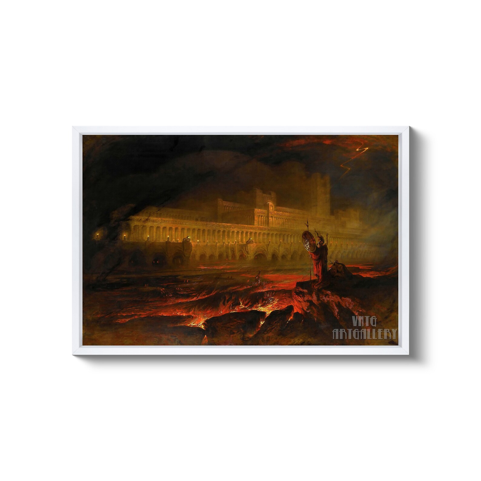 John Martin : Pandemonium Louvre 1841 Canvas Gallery Wrapped - Etsy