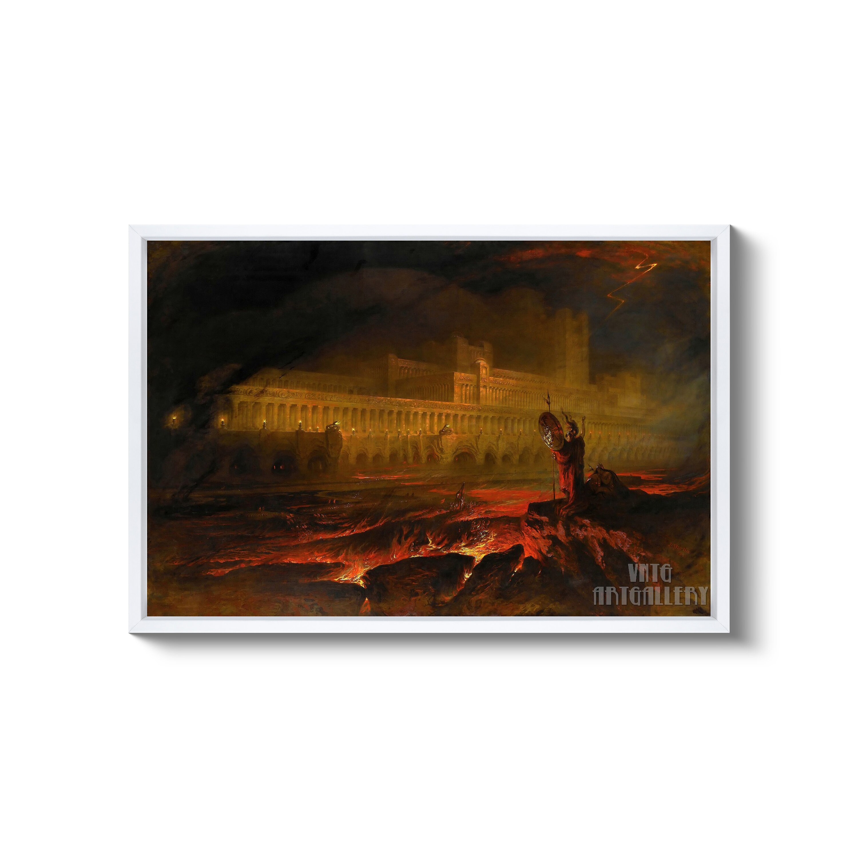 John Martin : Pandemonium Louvre 1841 Canvas Gallery Wrapped - Etsy