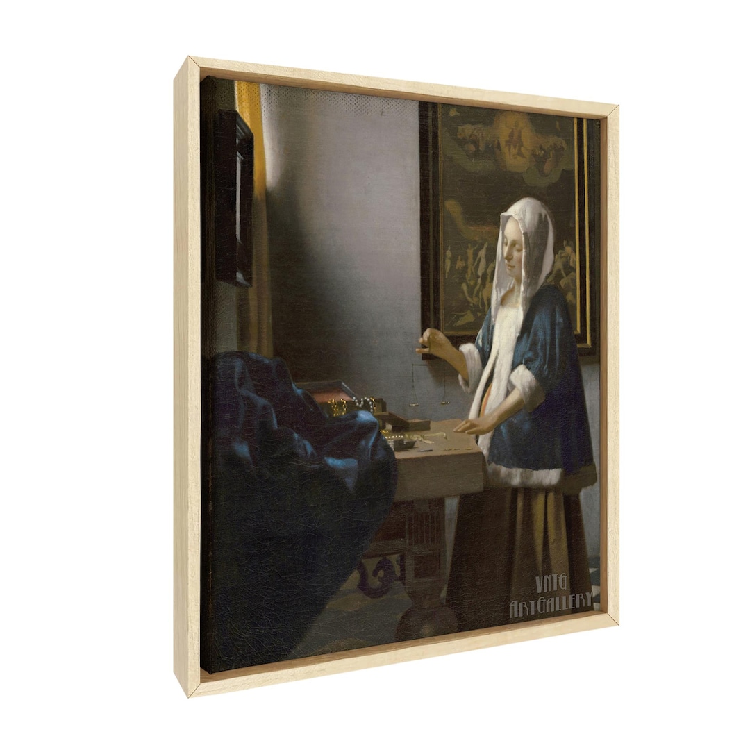 Johannes Vermeer : Woman Holding a Balance 1662 Canvas Gallery Wrapped ...