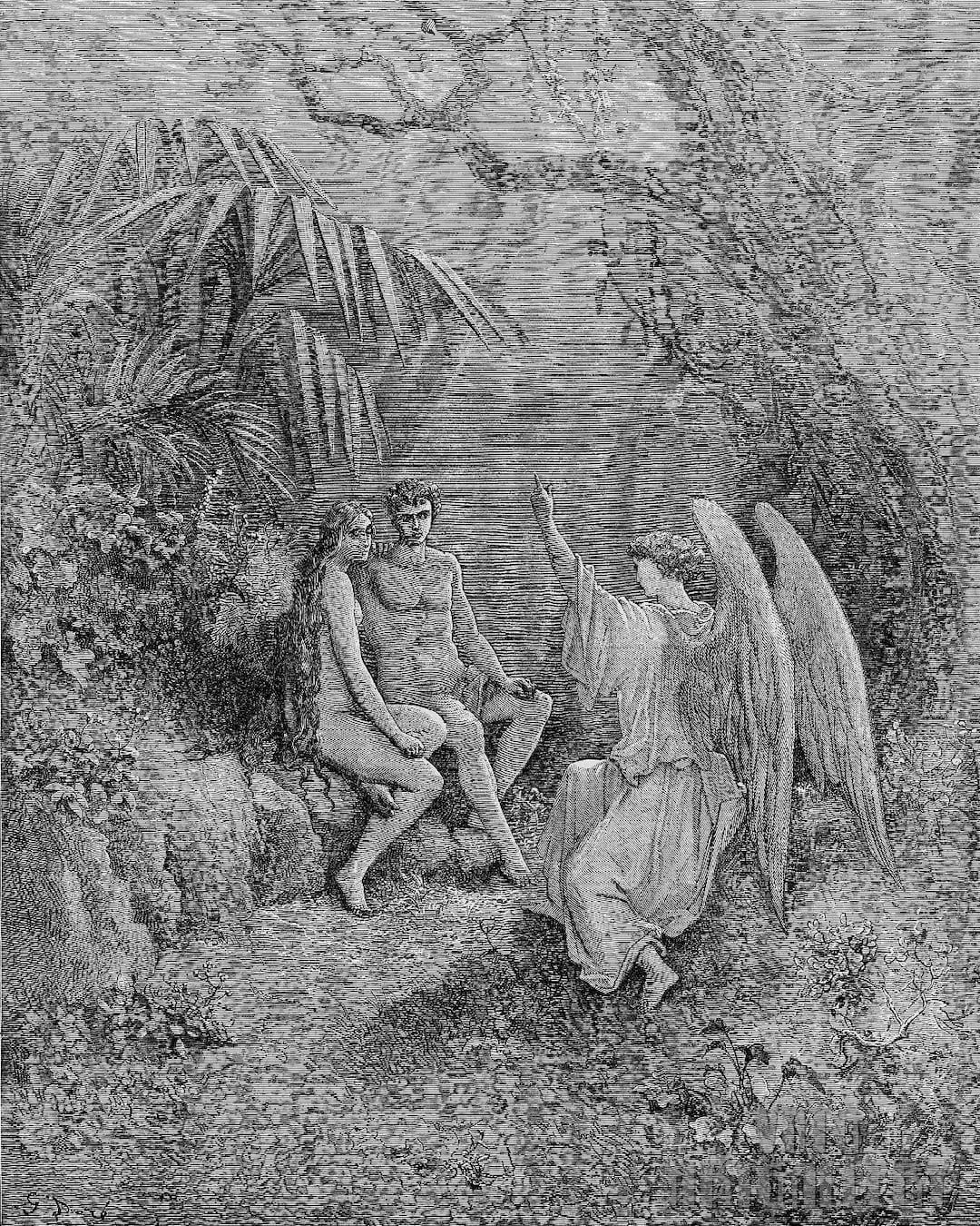 Gustave Doré : Raphael Talks to Adam and Eve 1866 Gallery Wrapped or ...