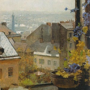 Carl Moll : Schindler's Window (1886) Canvas Gallery Wrapped or Framed ...