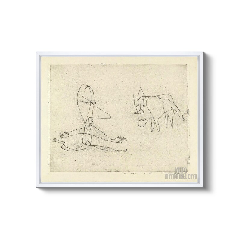 Paul Klee : Why is He Running 1932 Canvas Gallery Wrapped or - Etsy