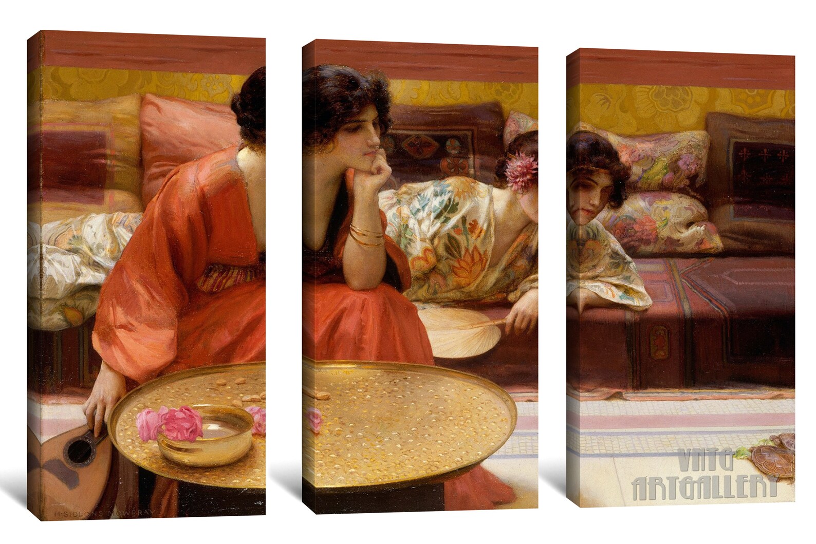 Henry Siddons Mowbray : Idle Hours 1895 Canvas Gallery - Etsy