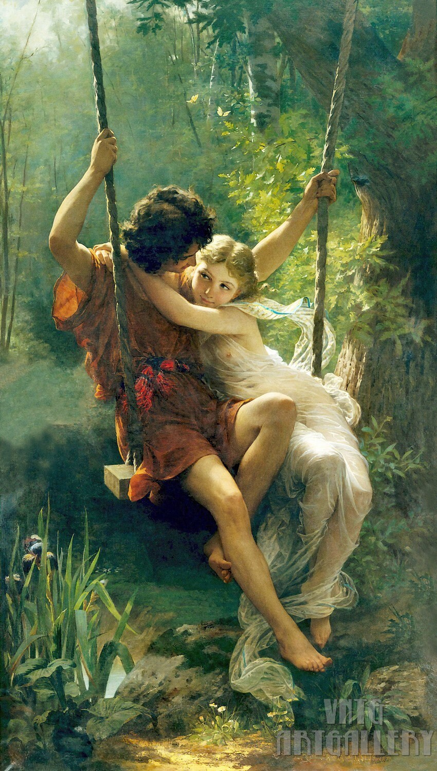 Pierre Auguste Cot : Springtime 1873 Canvas Gallery Wrapped - Etsy