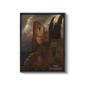 Arnold Böcklin : Ruin by the Sea (1881) Canvas Gallery Wrapped or ...