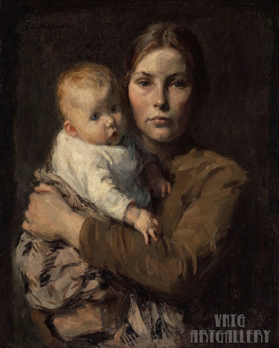 Gari Melchers : Mother and Child (1906) Gallery Wrapped or Framed ...