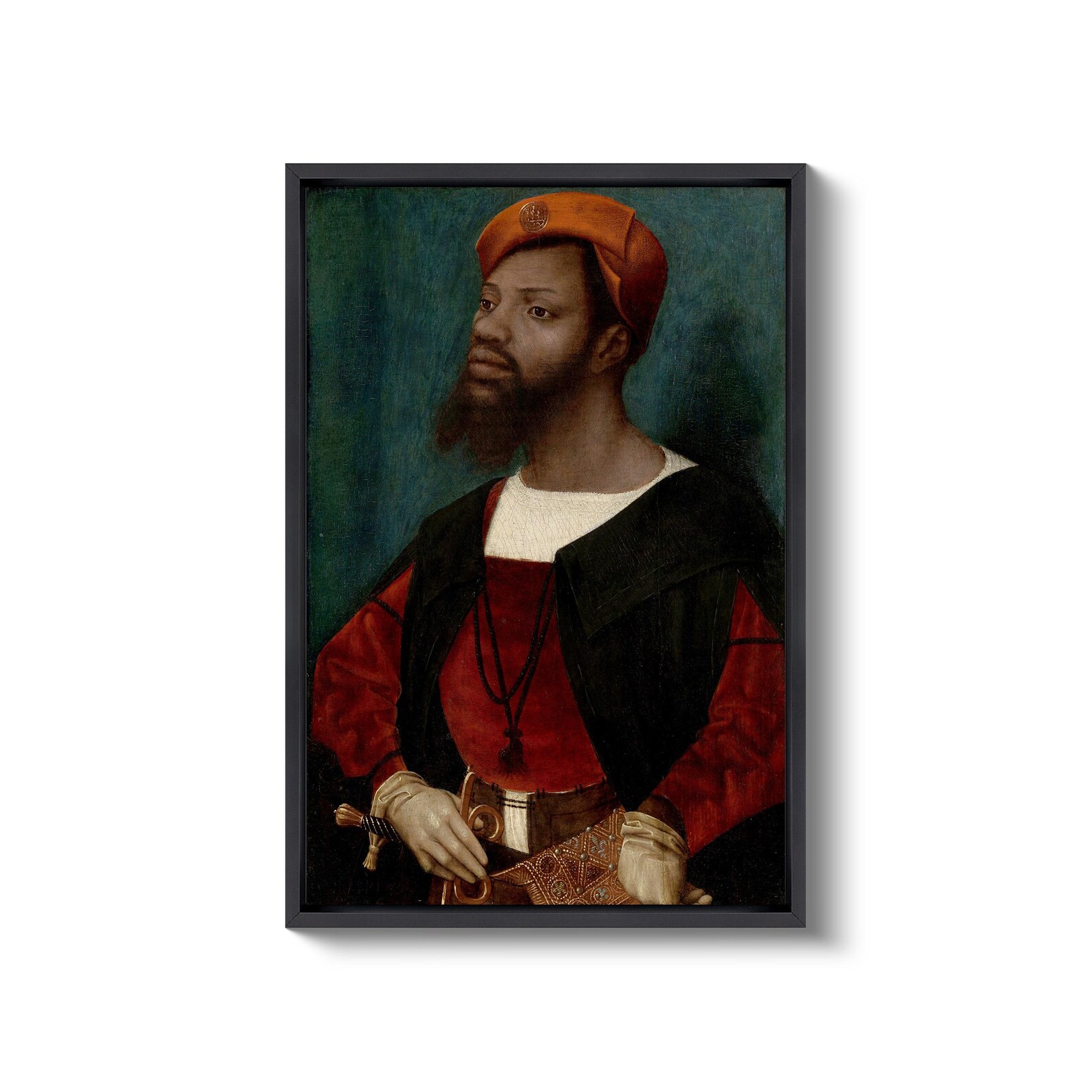 Jan Mostaert : Portrait of an African Man (1525) Canvas Gallery Wrapped ...