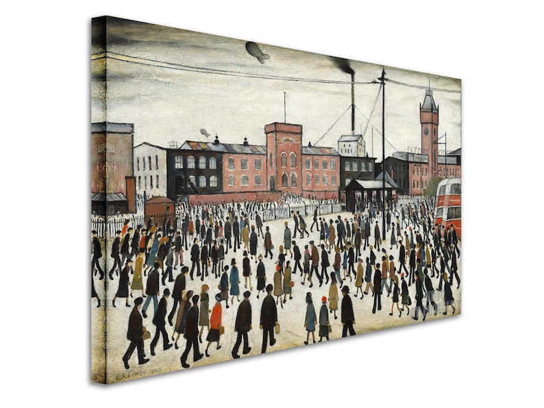 LS Lowry : Going to Work 1943 Canvas Gallery Wrapped or - Etsy