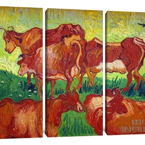 Vincent Van Gogh : the Cows (1890) Canvas Gallery Wrapped or Framed ...