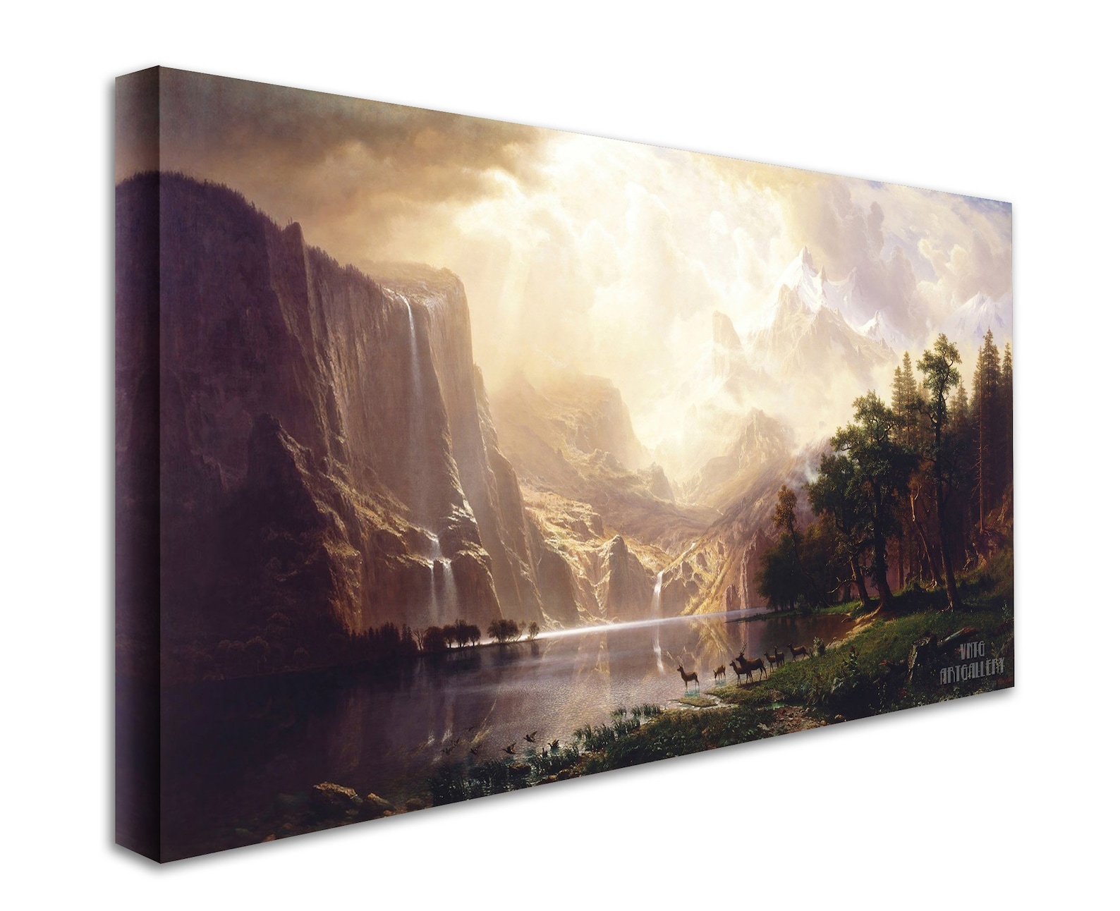 Albert Bierstadt : Among the Sierra Nevada California 1868 Canvas ...