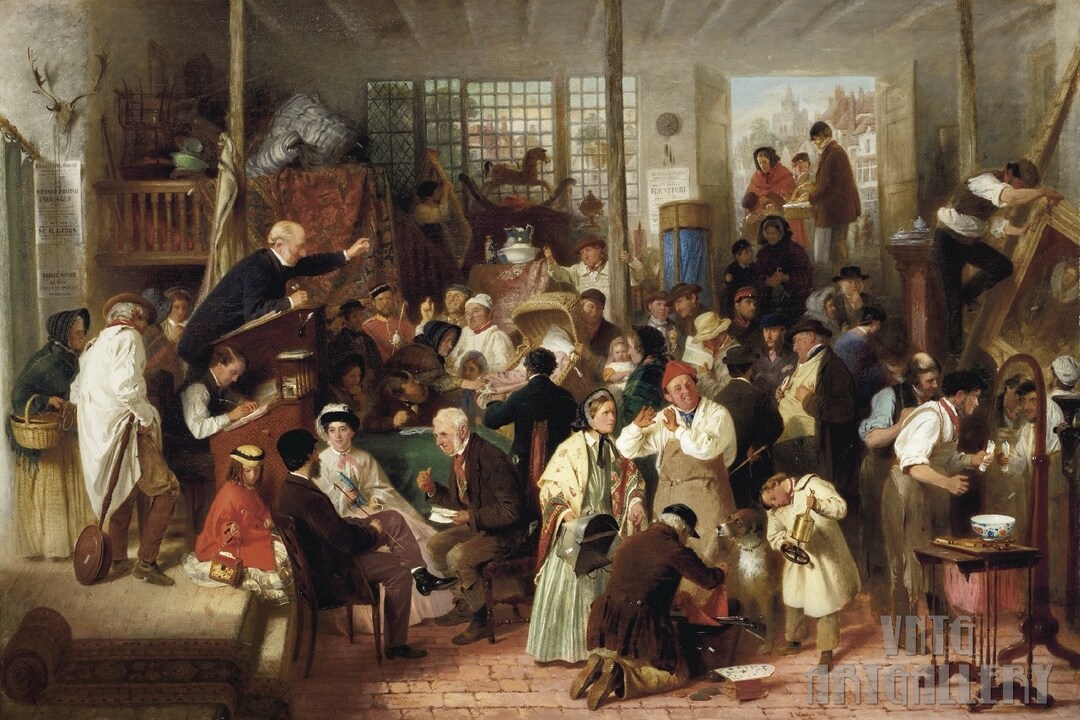 John Morgan : the Auction 1863 Canvas Gallery Wrapped or Framed Giclee ...