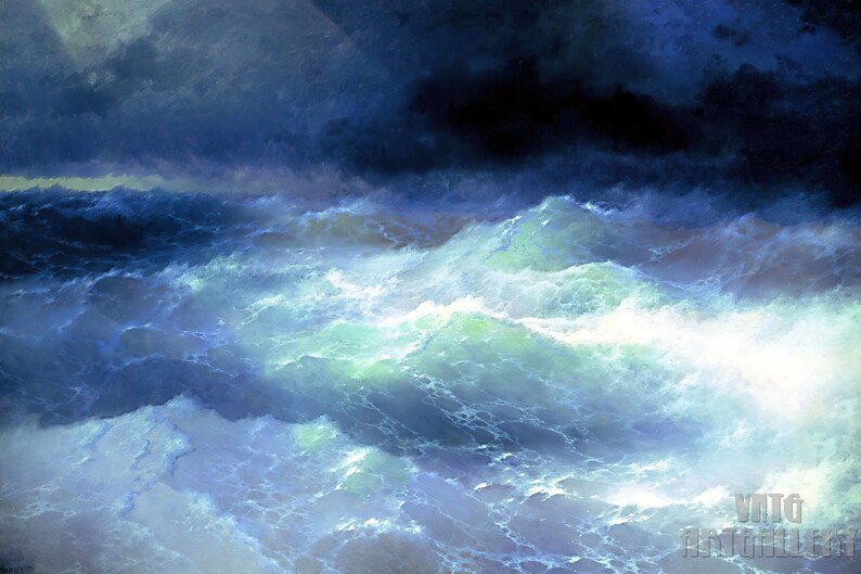 Ivan Aivazovsky : Among the Waves 1898 Canvas Gallery - Etsy