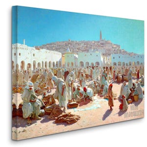 Thomas Frederick Mason Sheard : African Bazaar Scene (1896) Canvas ...