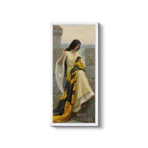 Edmund Leighton : Stitching the Standard 1911 Canvas Gallery Wrapped or ...