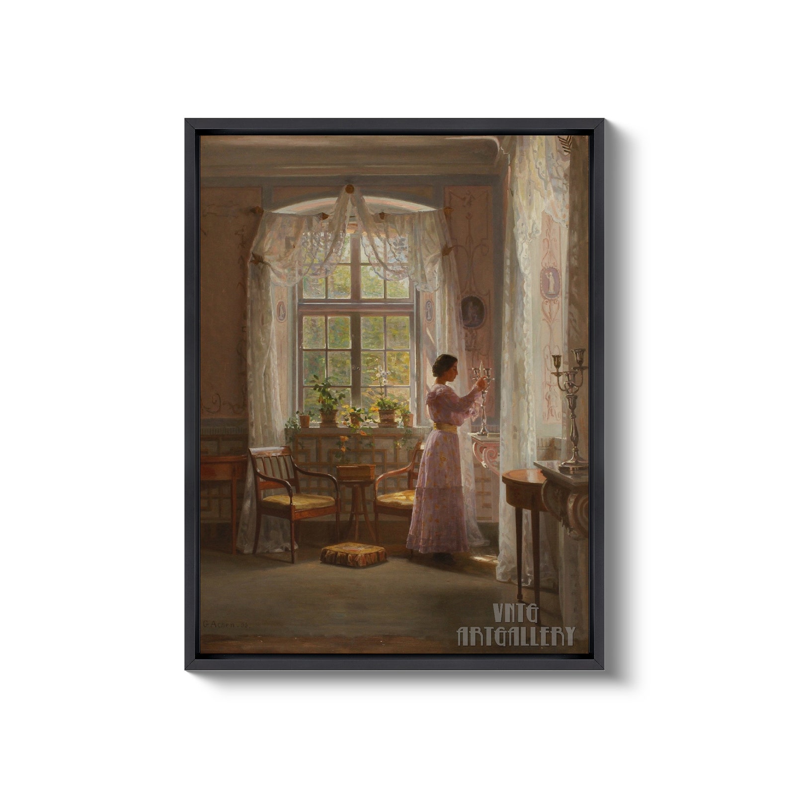 Georg Achen : Interior Liselund Castle 1903 Canvas Gallery - Etsy