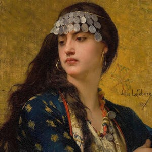 Jules Joseph Lefebvre : Fatima 1883 Canvas Gallery Wrapped or Framed ...