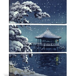 Tsuchiya Koitsu : Snow at the Ukimido Katada (1934) Canvas Gallery ...