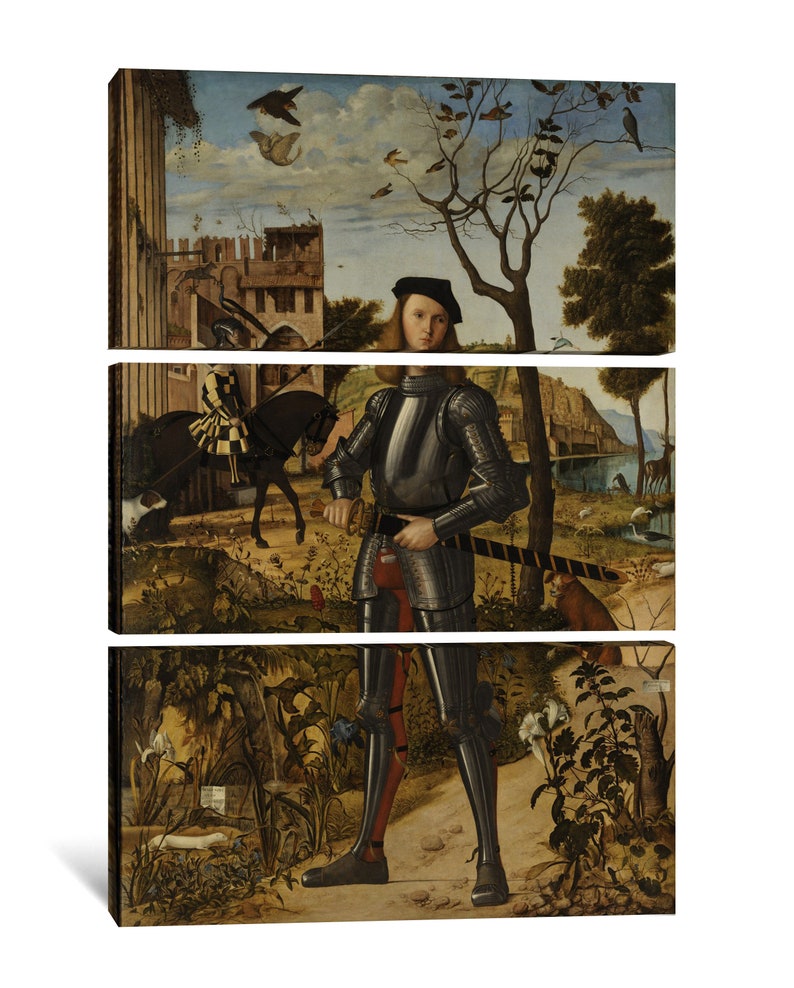 Vittore Carpaccio : Young Knight in a Landscape 1510 Canvas | Etsy