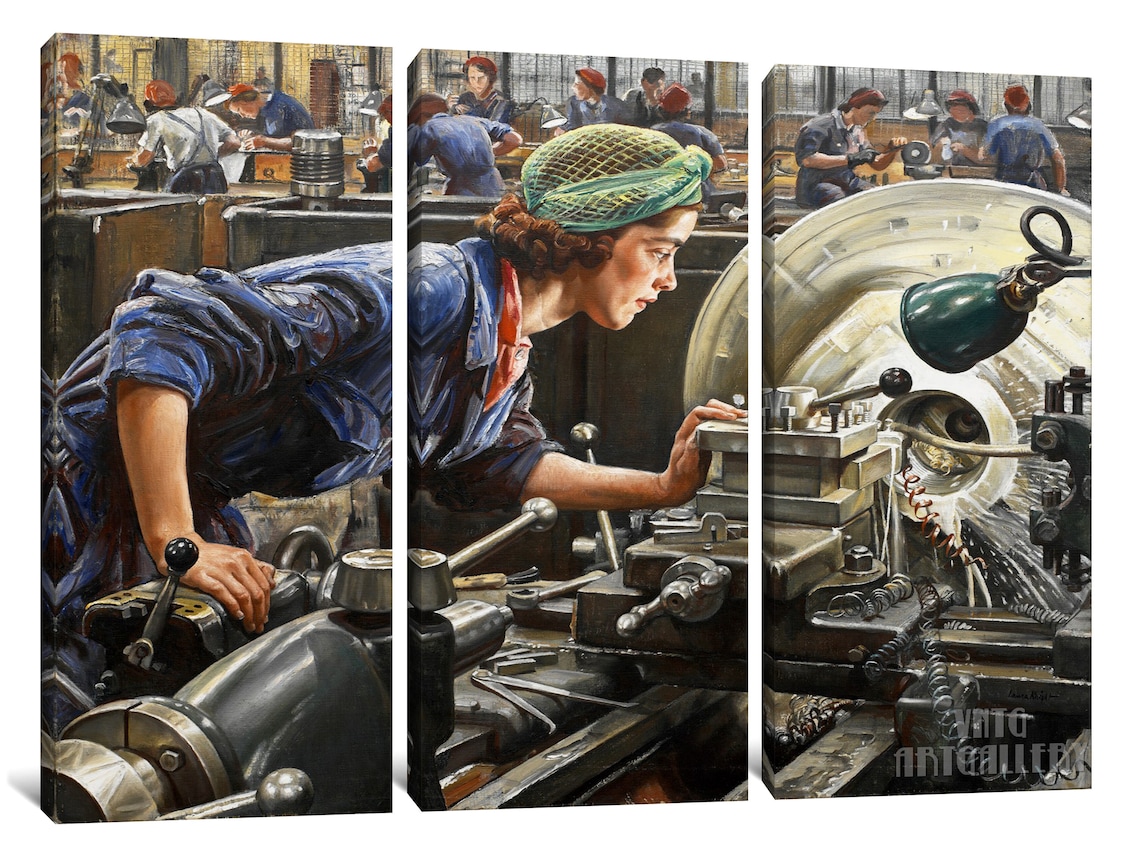 Laura Knight : Ruby Loftus Screwing a Breech Ring 1943 - Etsy