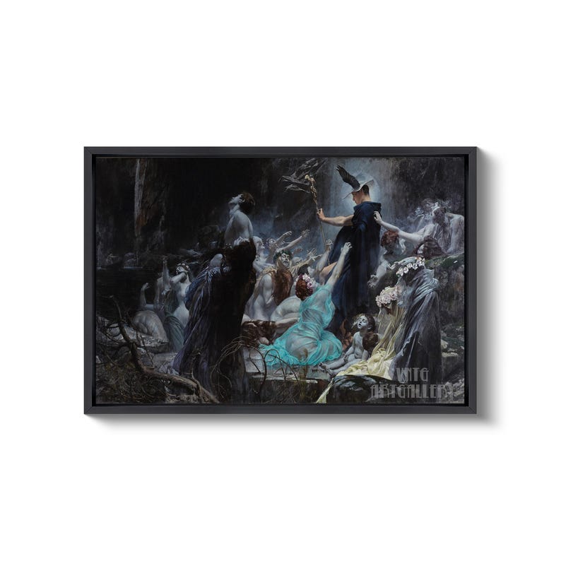Adolf Hirémy-hirschl - Souls on the Banks of the Acheron (1898) Canvas ...