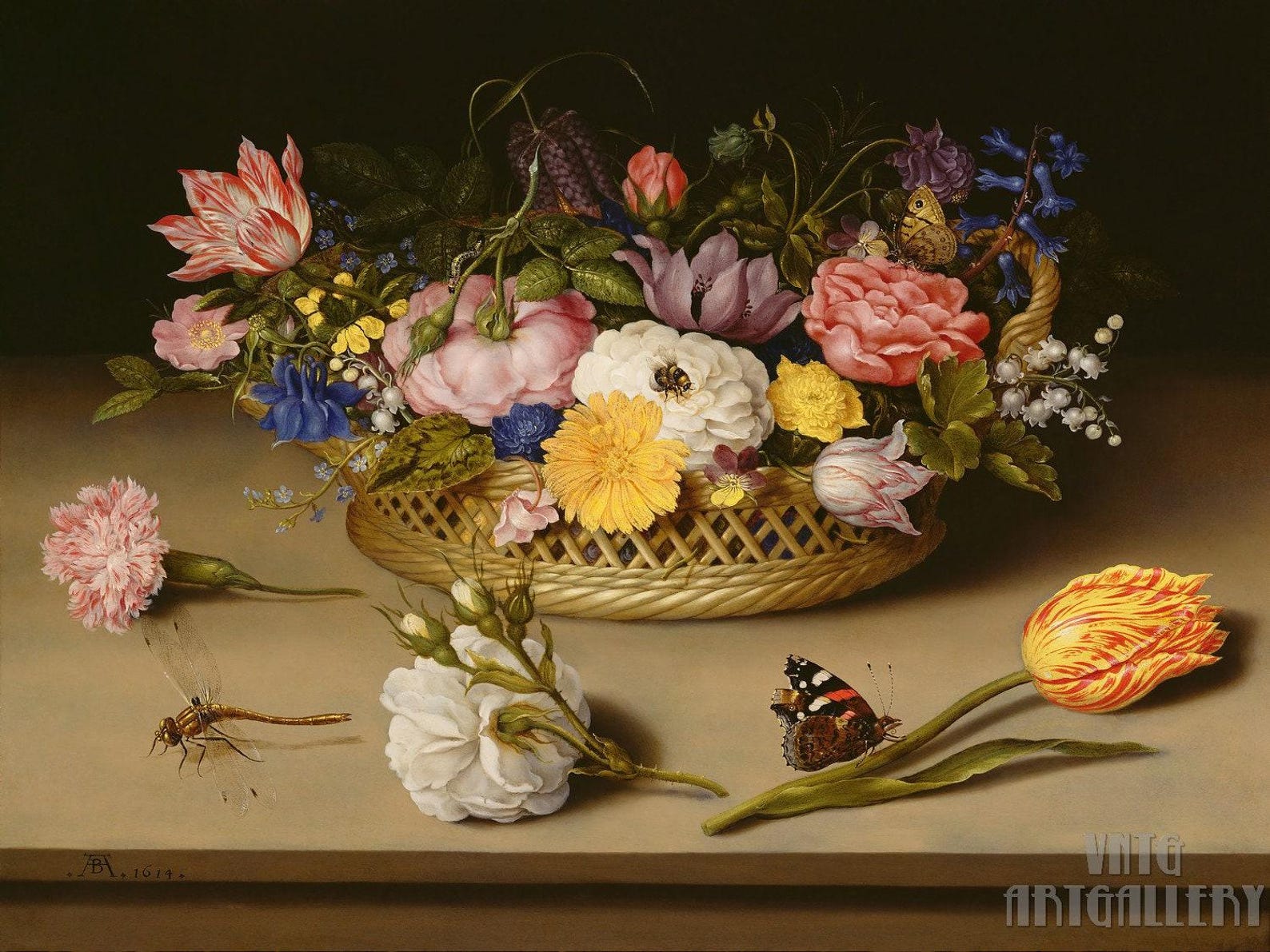 Ambrosius Bosschaert the Elder : Flower Still Life (1614) Canvas ...