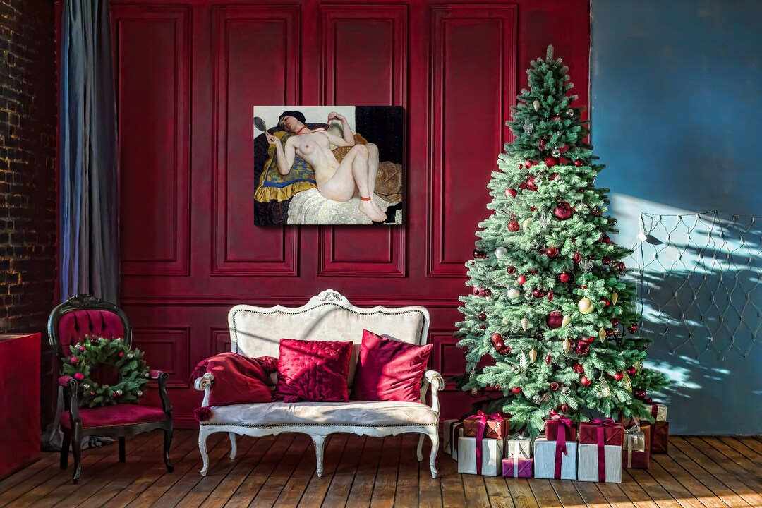 Wilhelm Gallhof : the Coral Necklace ca 1917 Canvas Gallery - Etsy UK