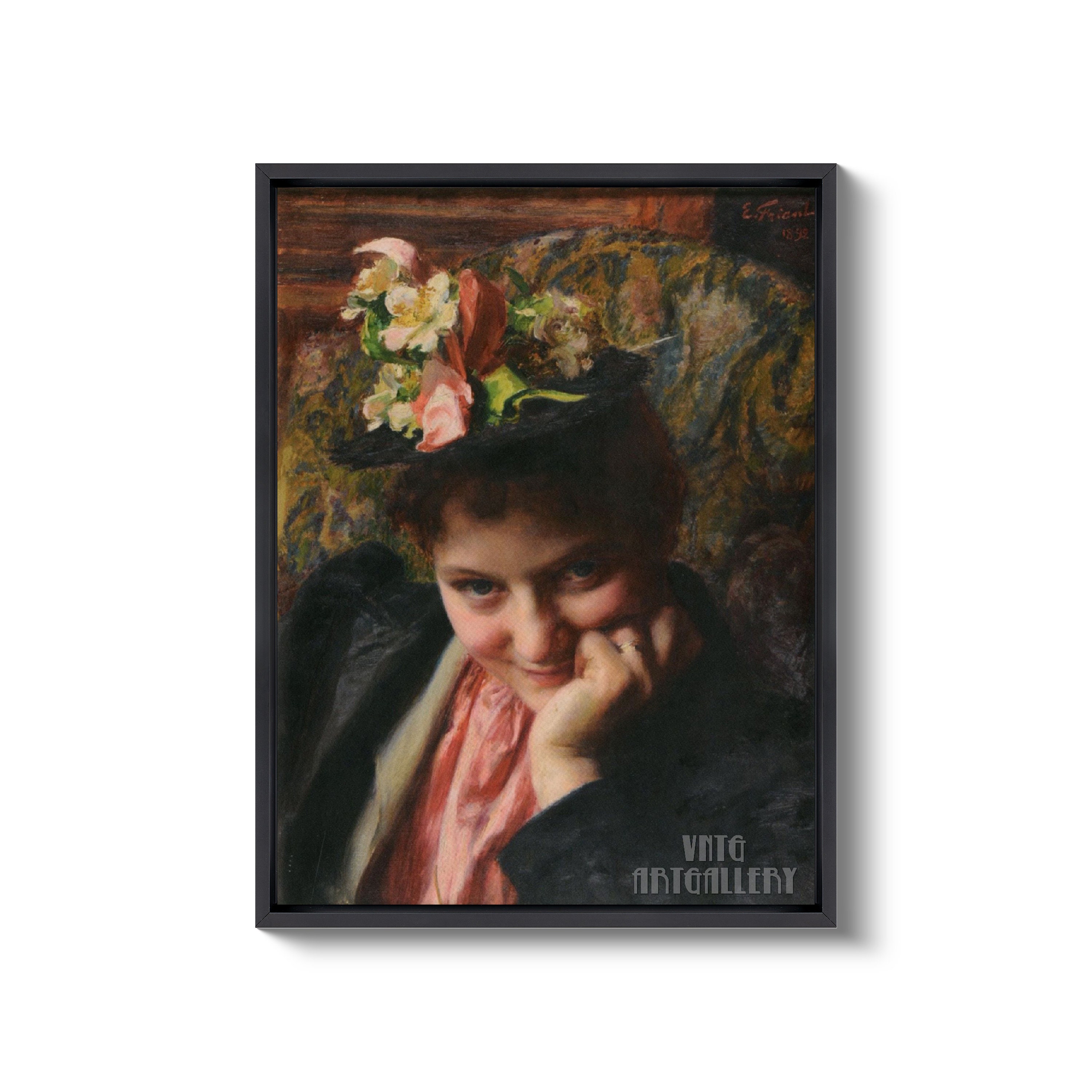 Emile Friant : the Flowered Hat 1892 Canvas Gallery Wrapped - Etsy