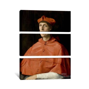 Raphael : Portrait of a Cardinal (1510) Canvas Gallery Wrapped or ...