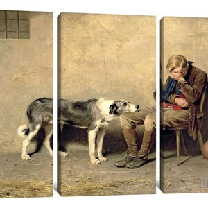 Briton Riviere : Fidelity (1869) Canvas Gallery Wrapped or Framed ...