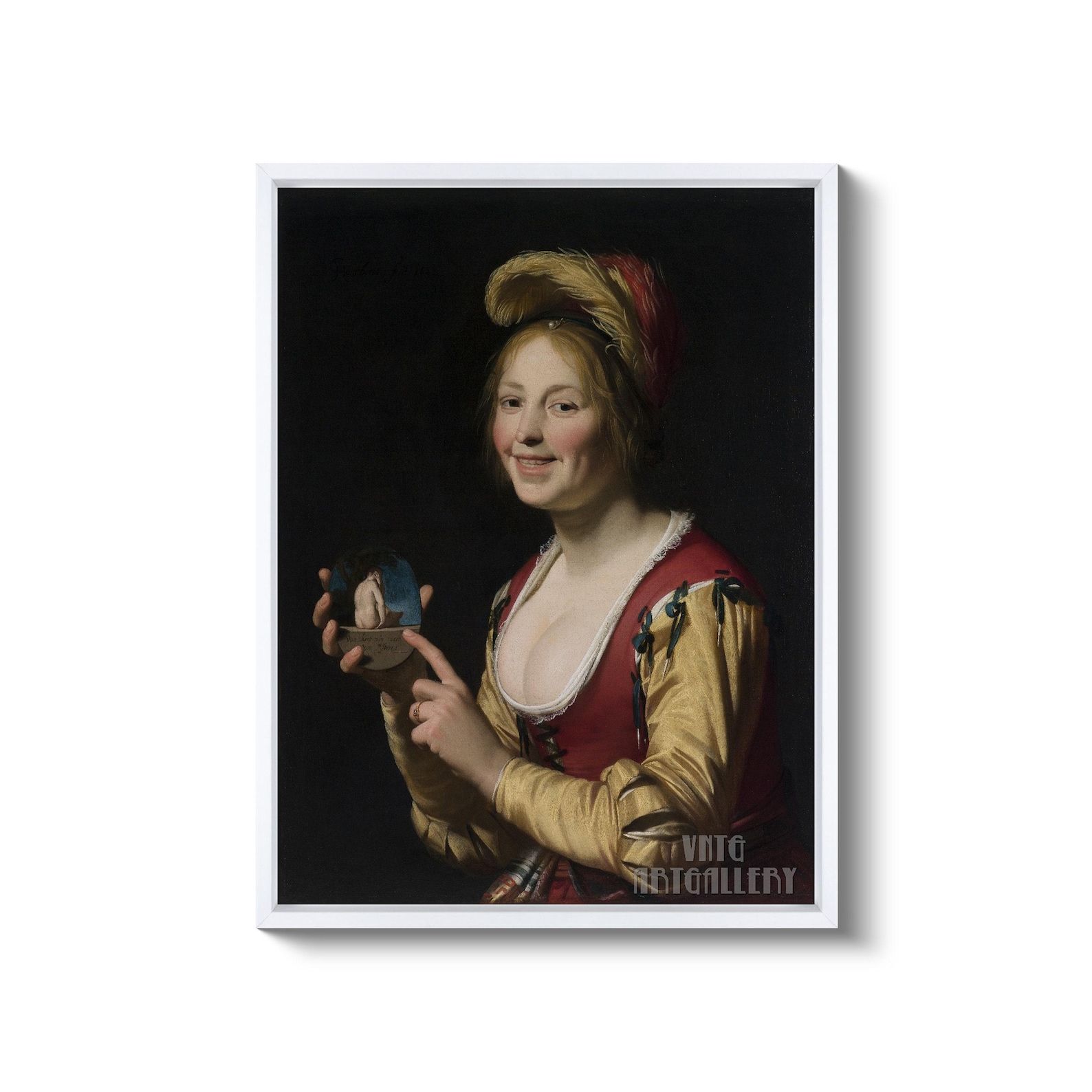 Gerrit Van Honthorst : Smiling Girl Holding an Obscene Image (1625 ...