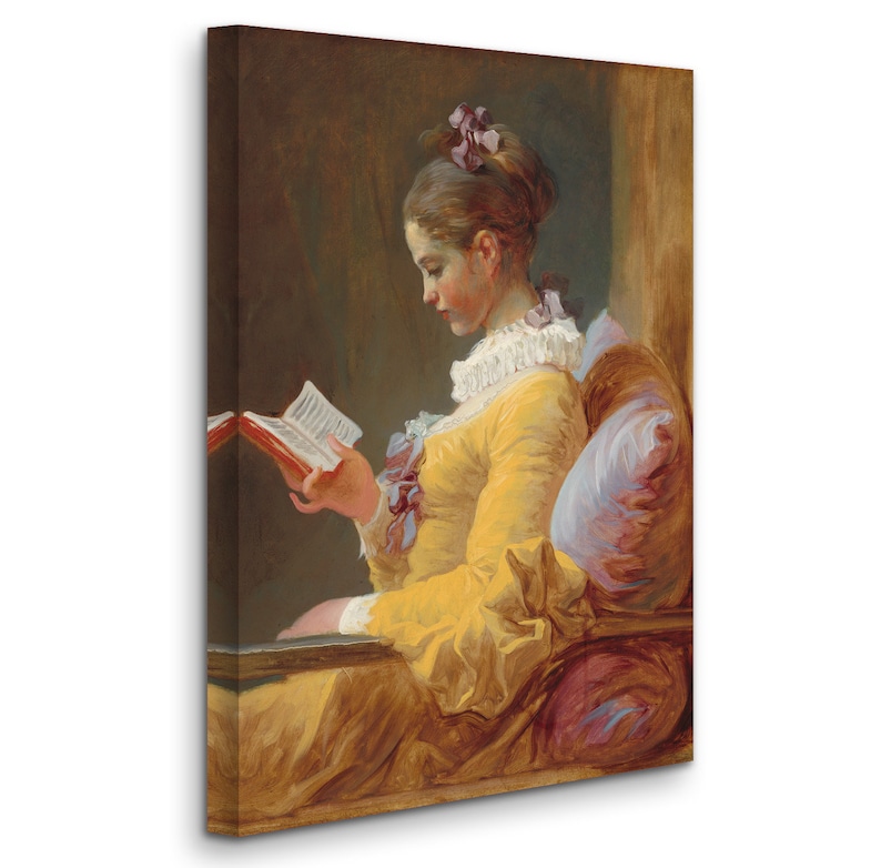 Jean-honoré Fragonard : the Reader 1770 Canvas Gallery - Etsy