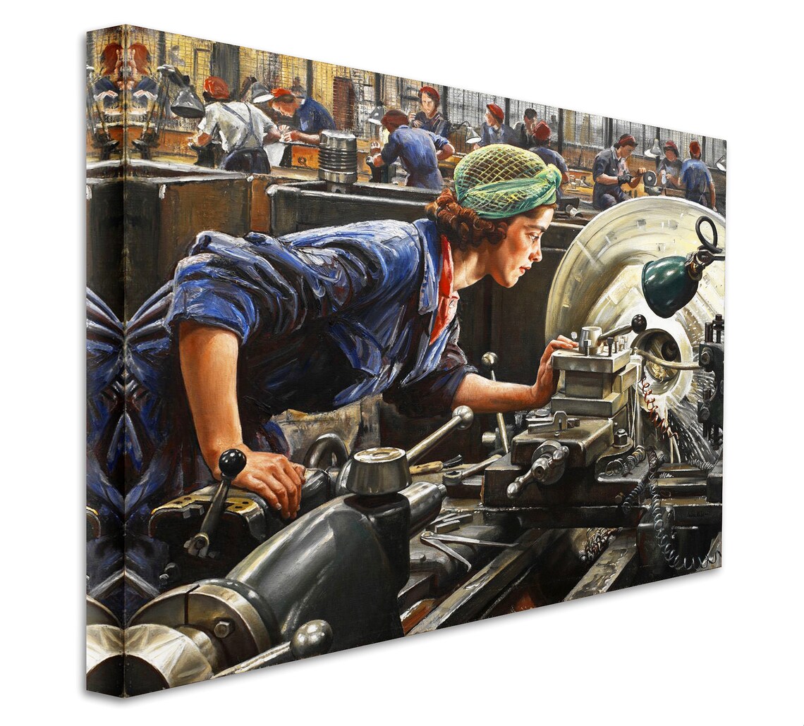 Laura Knight : Ruby Loftus Screwing a Breech Ring 1943 | Etsy UK