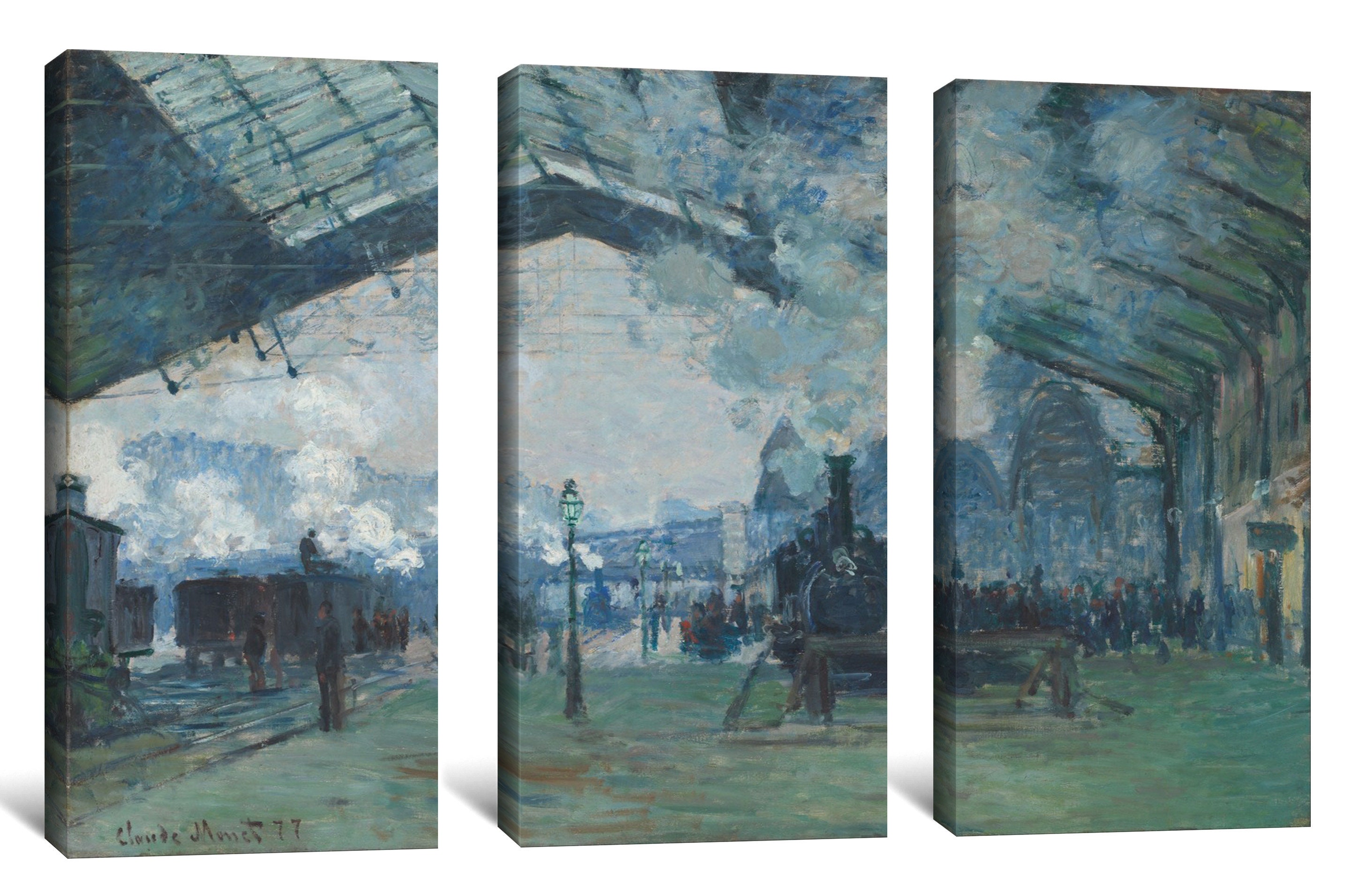 Claude Monet : Llegada del tren de Normandía Gare Saint - Etsy España
