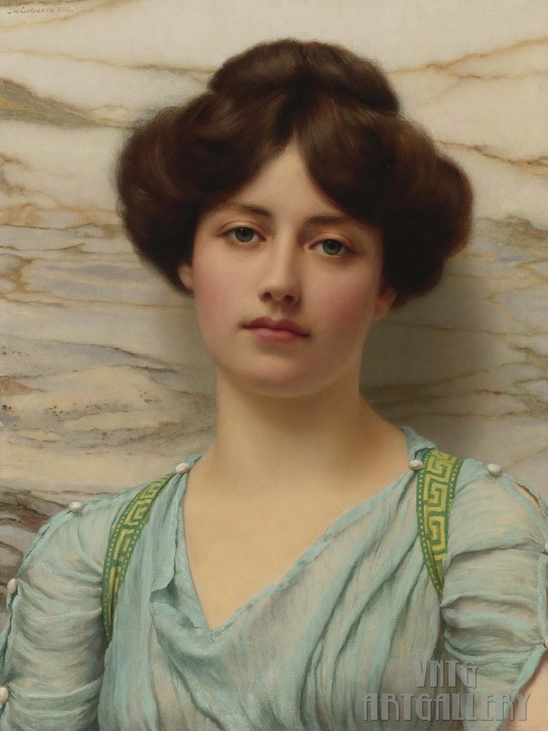 John William Godward : Carina 1910 Canvas Gallery Wrapped or - Etsy