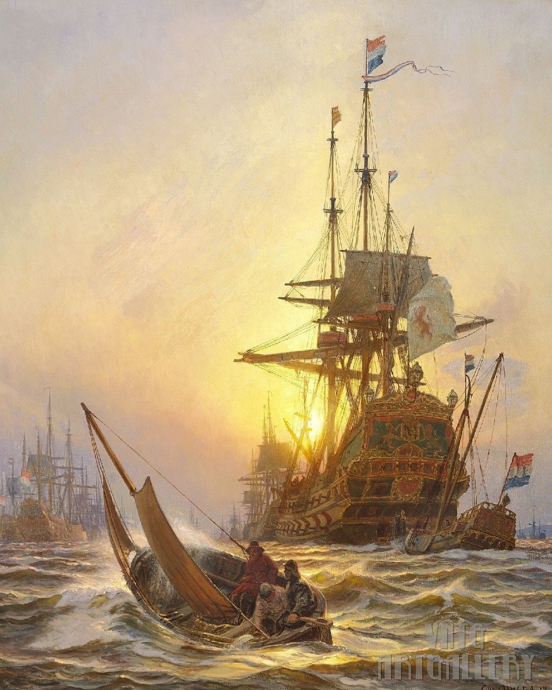 Christian Mølsted : Hans Rostgaard Sails During a Storm to the Dutch ...