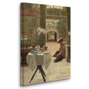 Edith Hayllar : Five O'clock Tea 1895 Canvas Gallery Wrapped or Framed ...