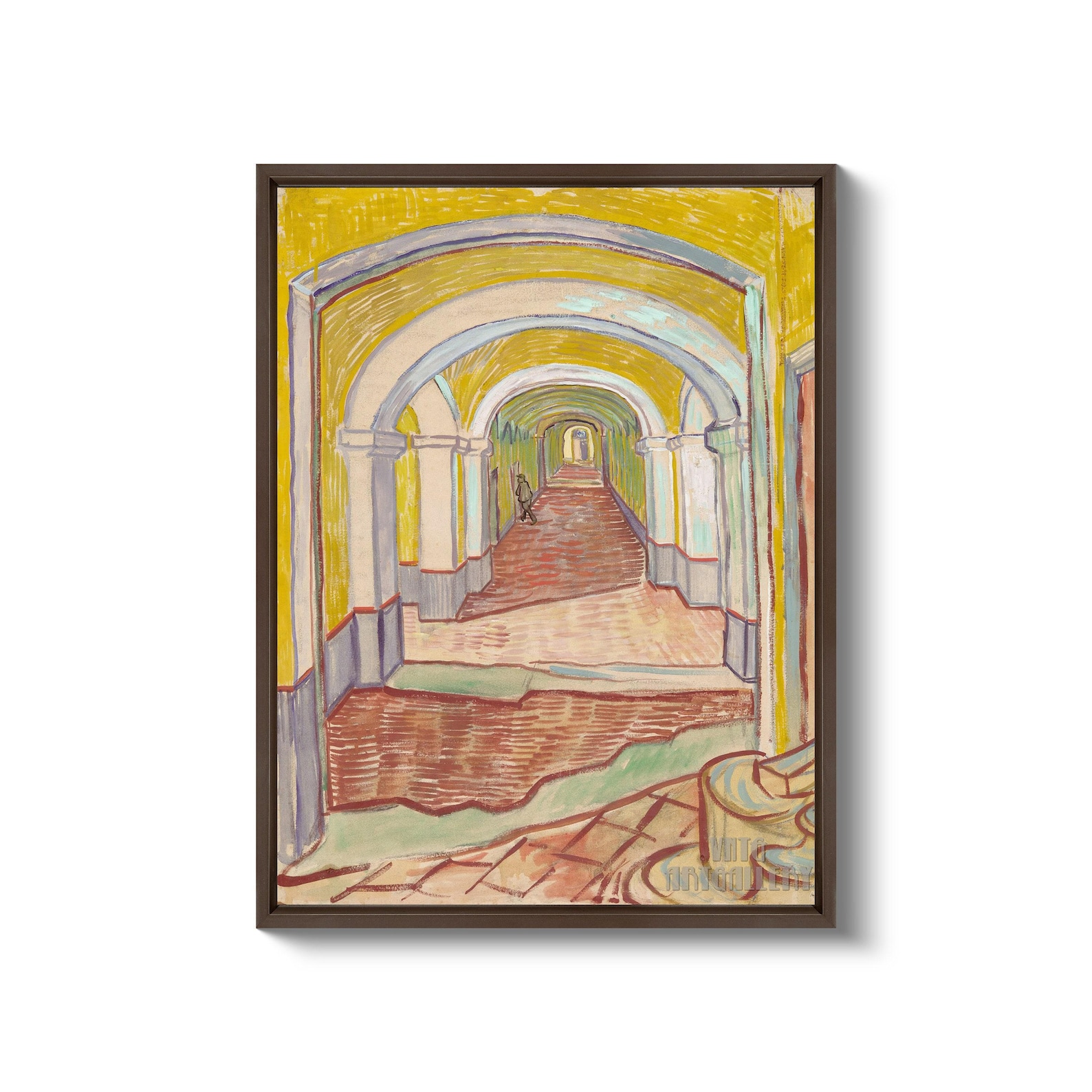 Vincent Van Gogh : Corridor in the Asylum (1889) Canvas Gallery Wrapped ...