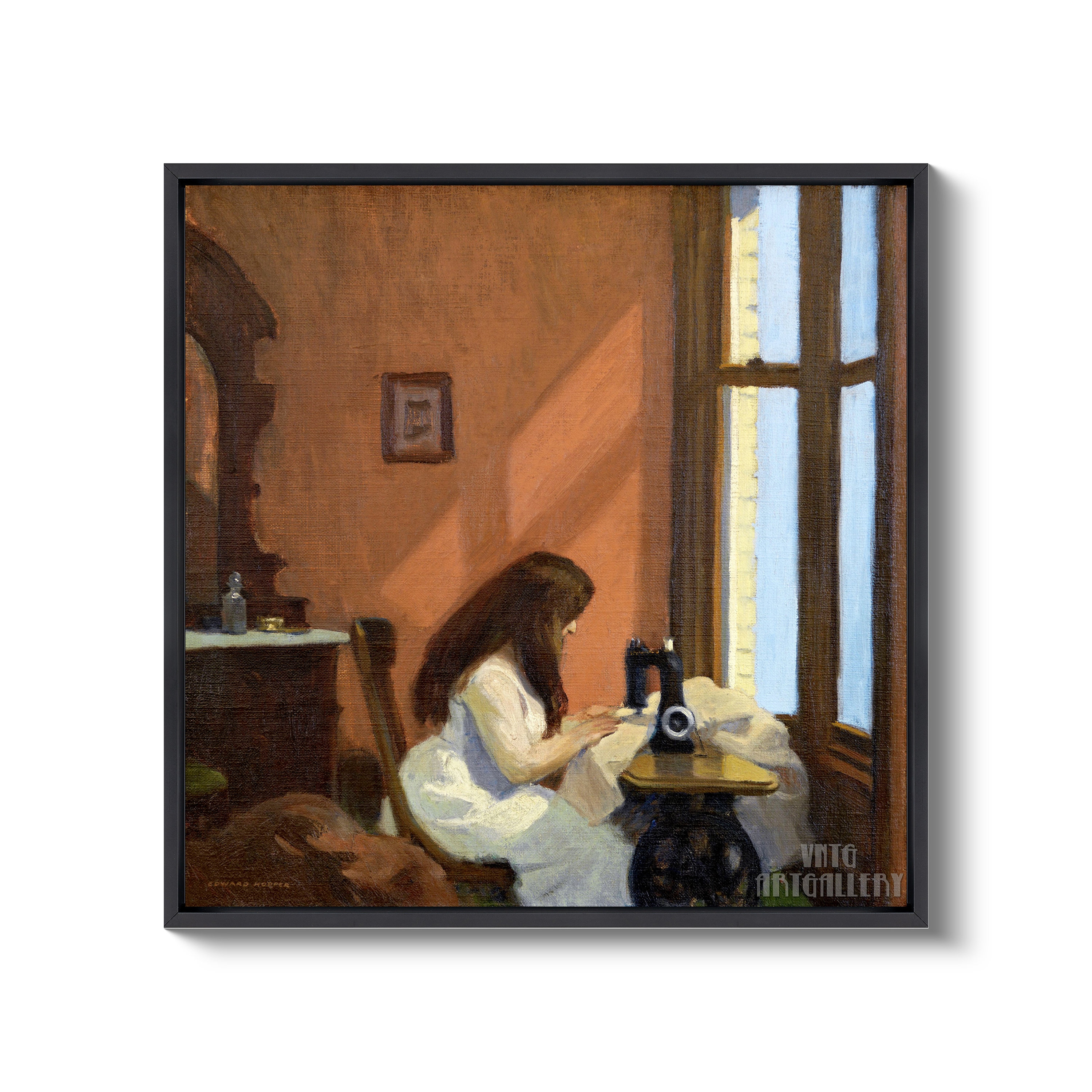 Edward Hopper : Girl at a Sewing Machine 1921 Canvas Gallery - Etsy