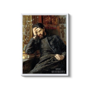 Konstantin Savitsky : Monk Inok 1897 Canvas Gallery Wrapped or Framed ...