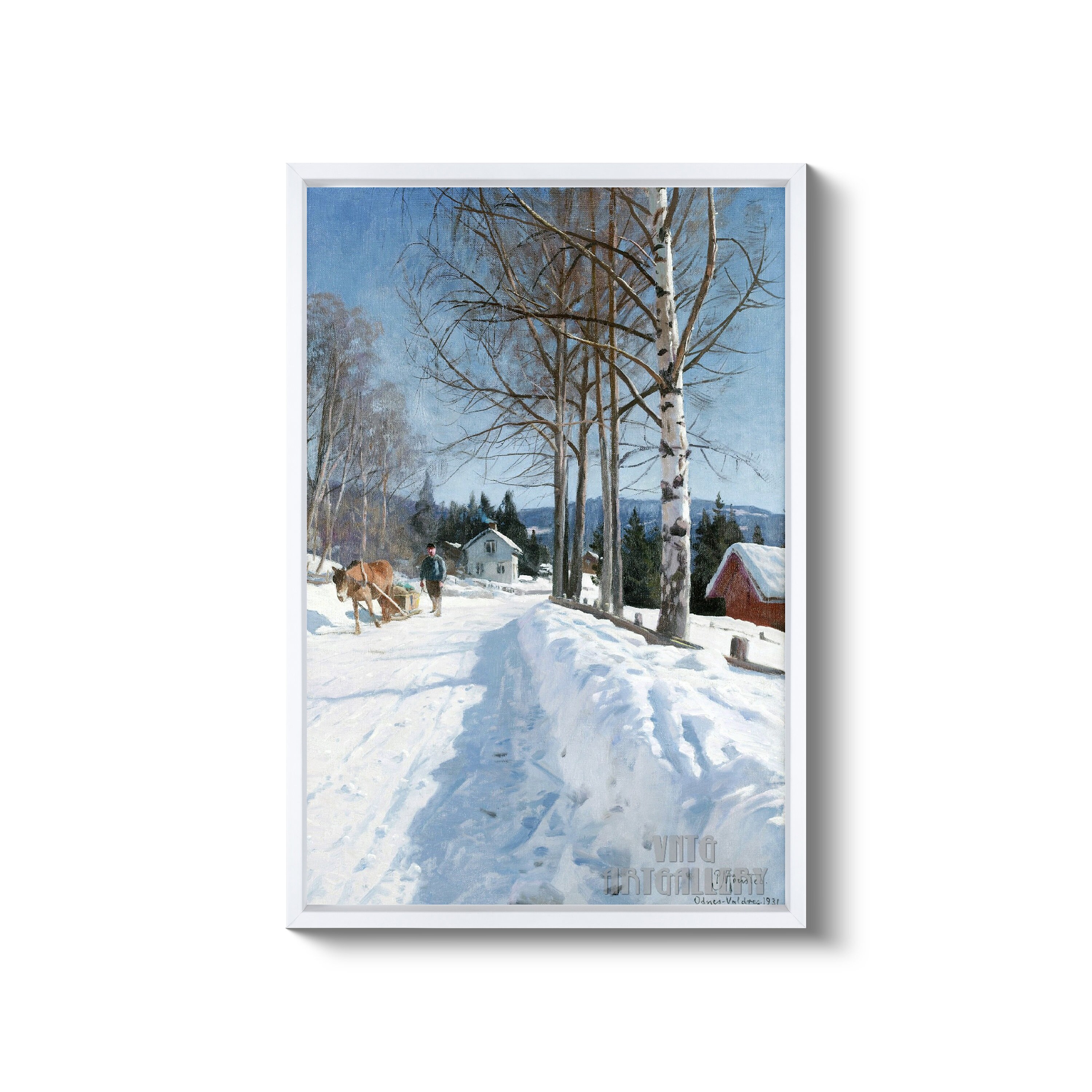 Peder Mørk Mønsted : Winter Landscape Odnes-valdres 1931 - Etsy