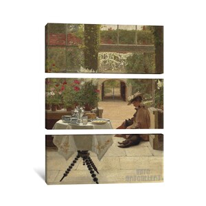 Edith Hayllar : Five O'clock Tea 1895 Canvas Gallery Wrapped or Framed ...