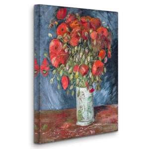 Vincent Van Gogh : Vase With Red Poppies 1886 Canvas Gallery Wrapped or ...