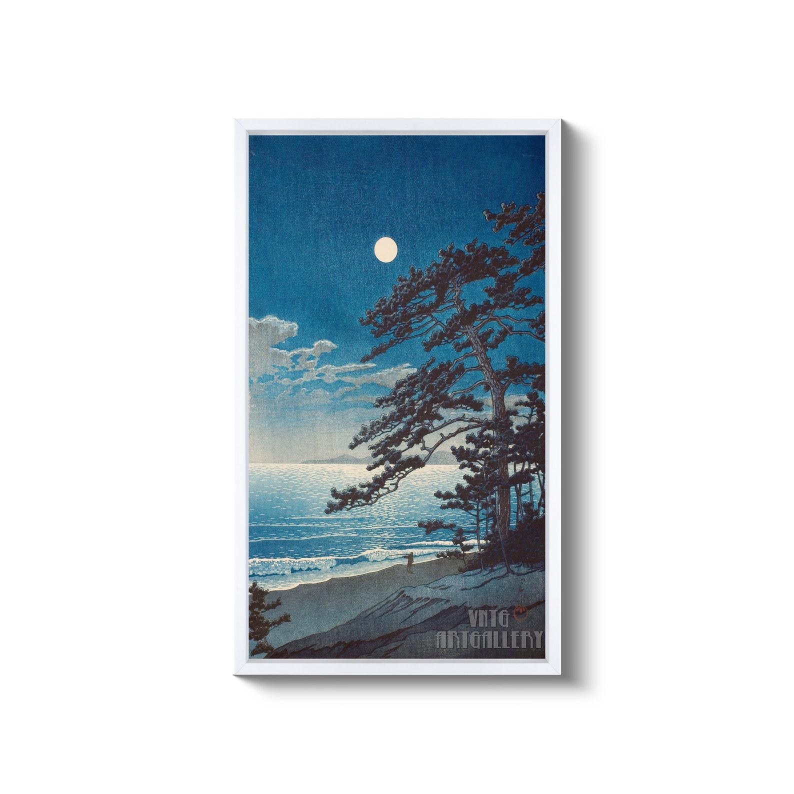 Hasui Kawase : Spring Moon at Ninomiya Beach 1932 Canvas - Etsy