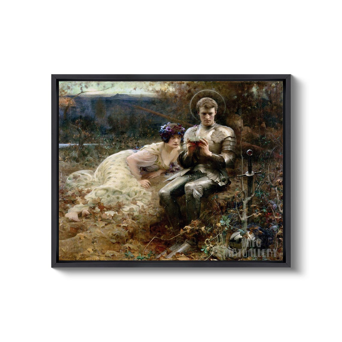 Arthur Hacker : Temptation of Sir Percival (1894) Canvas Gallery ...