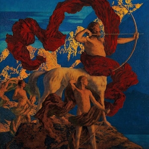 Maxfield Parrish : Jason and His Teacher (1909) Canvas Gallery Wrapped ...