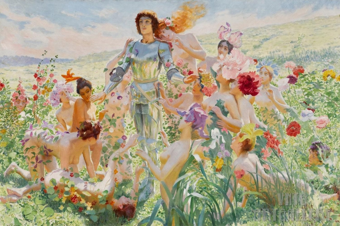 Georges Rochegrosse : the Knight of the Flowers (1894) Canvas Gallery ...