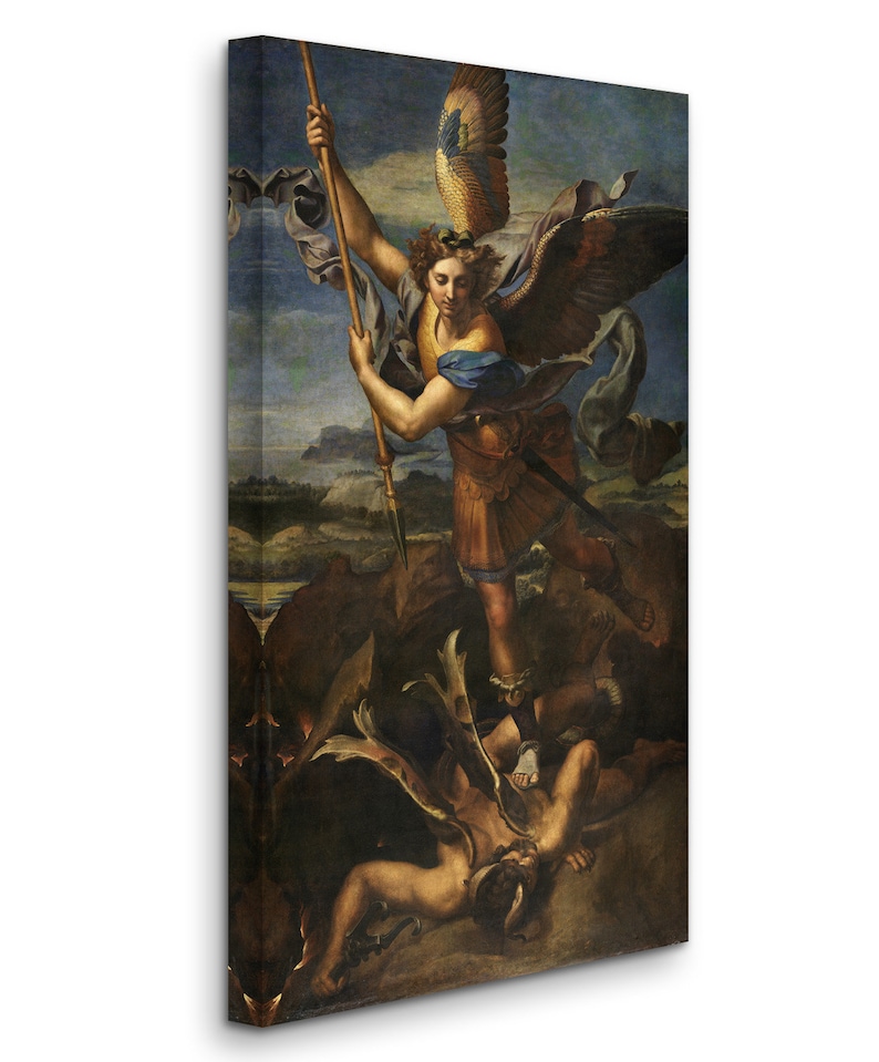 Raphael : Saint Michael Vanquishing Satan 1518 Canvas - Etsy
