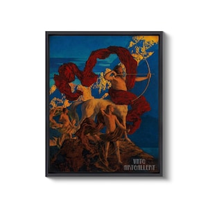 Maxfield Parrish : Jason and His Teacher (1909) Canvas Gallery Wrapped ...