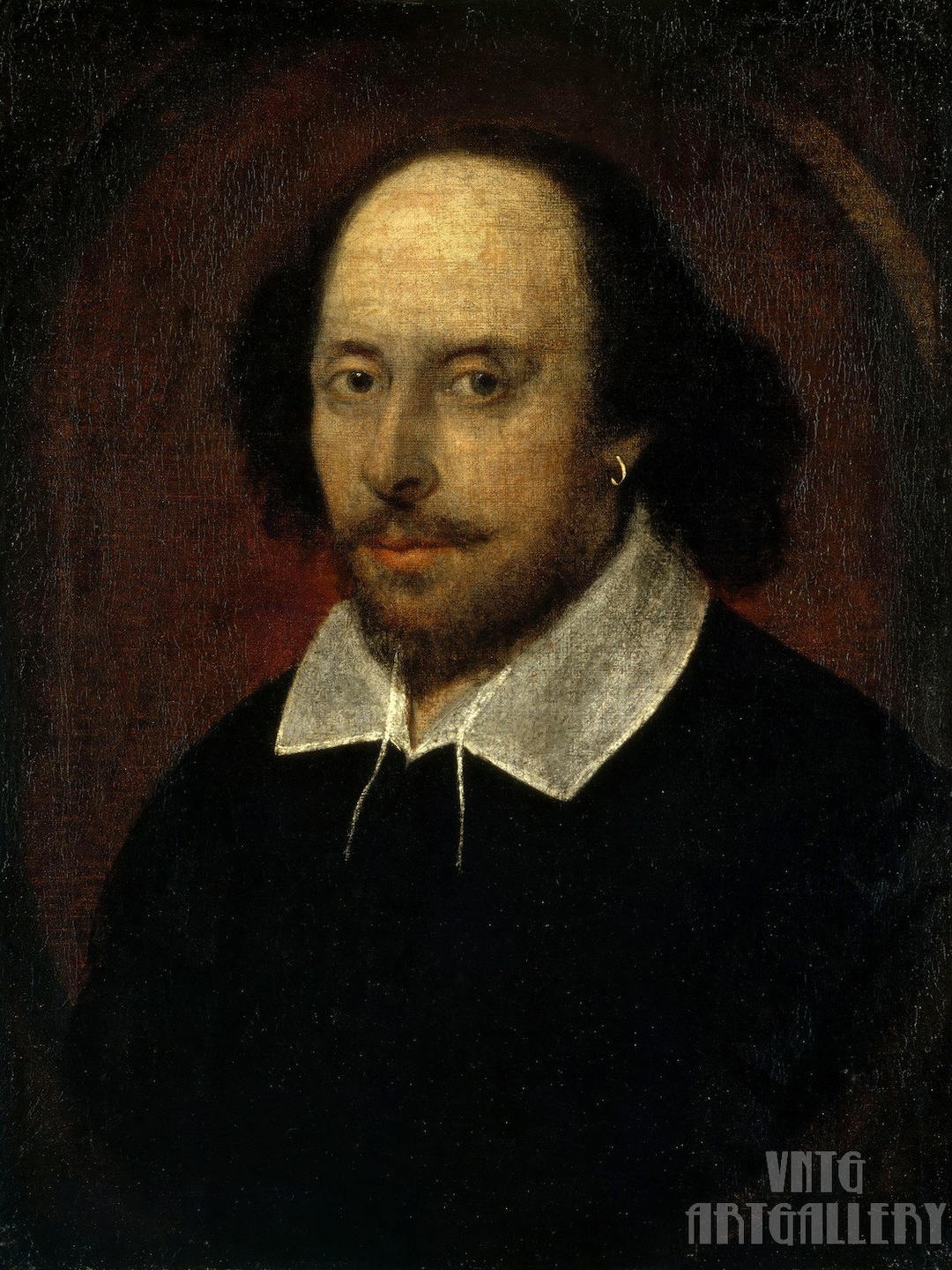 John Taylor : Chandos Portrait Shakespeare 1610 Canvas Gallery Wrapped ...