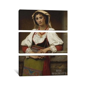Hugues Merle : Neapolitan Girl (1876) Canvas Gallery Wrapped or Framed ...